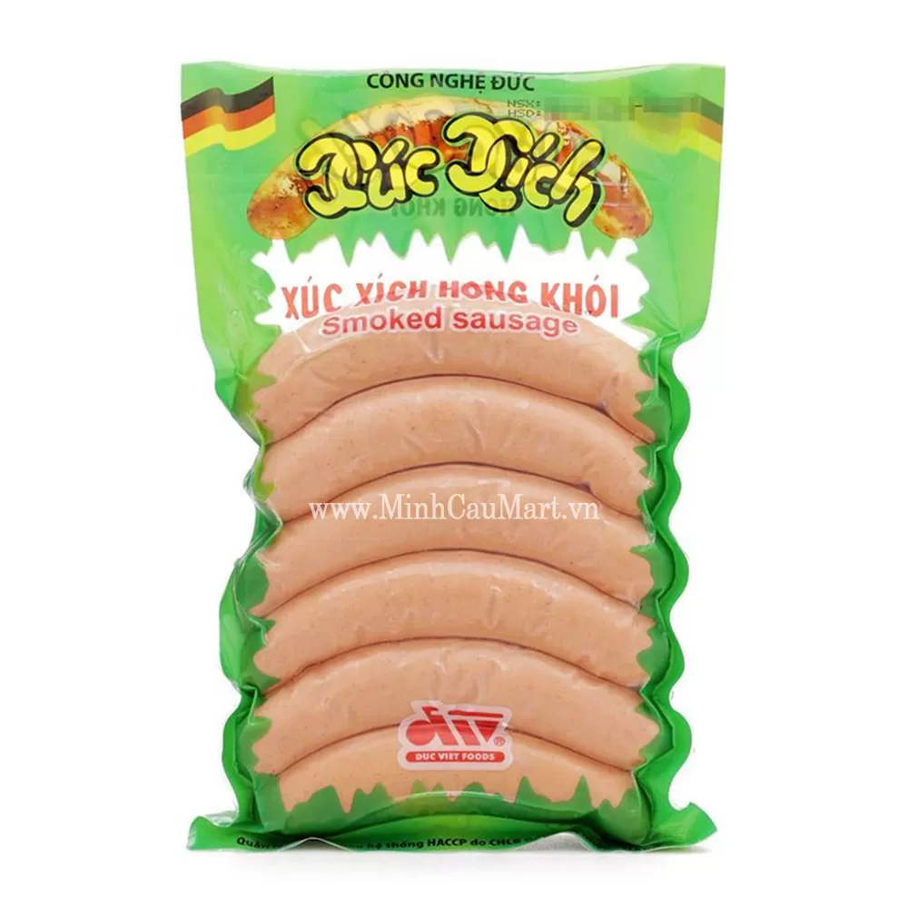 Xúc xích hong khói Đức Việt - Loại 84 - 500G - Minh Cầu Mart - Siêu thị trong tầm tay