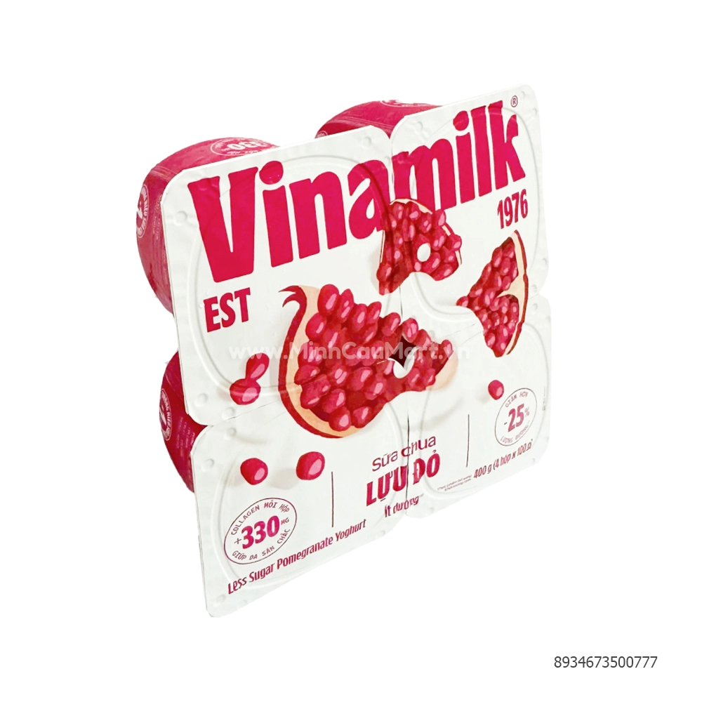 Sữa Chua Lựu Đỏ Ít Đường Vinamilk 100G - Minh Cầu Mart - Siêu thị trong tầm tay