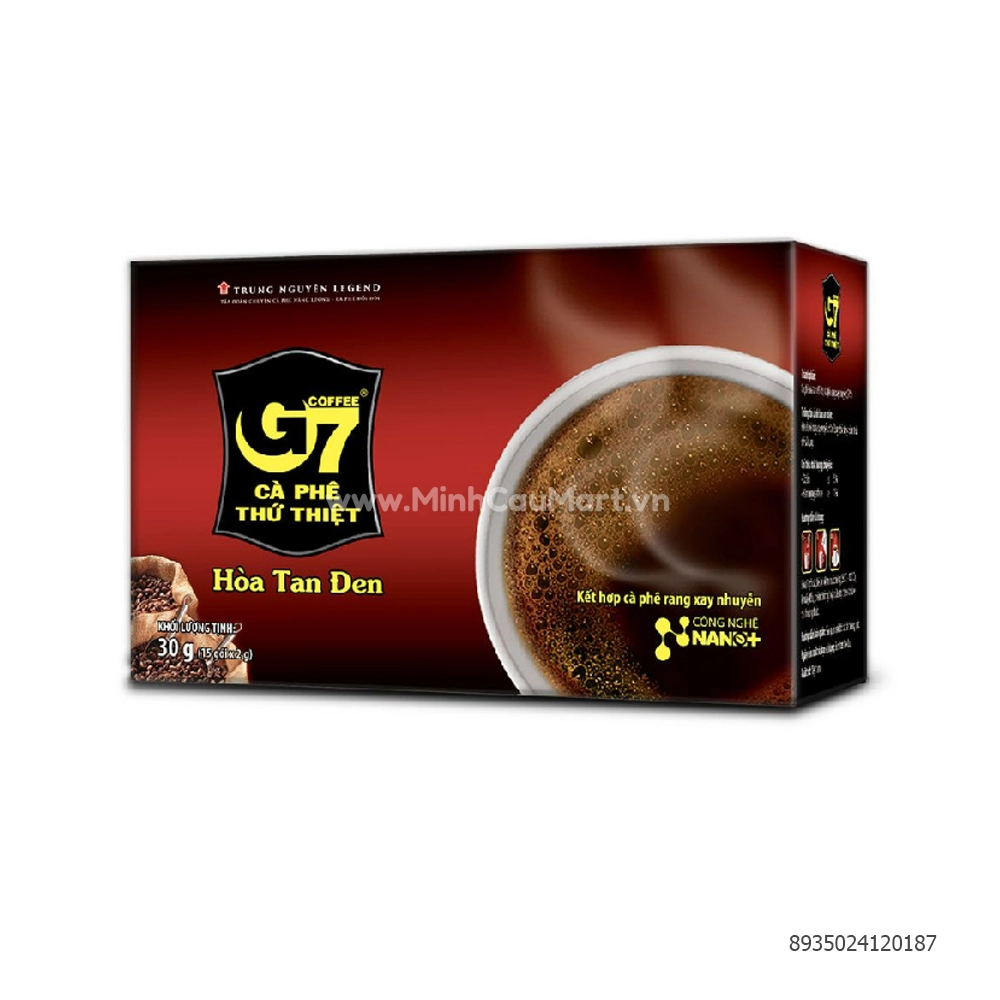 Cà Phê Hòa Tan Đen G7 15 Gói x 2G - Minh Cầu Mart - Siêu thị trong tầm tay