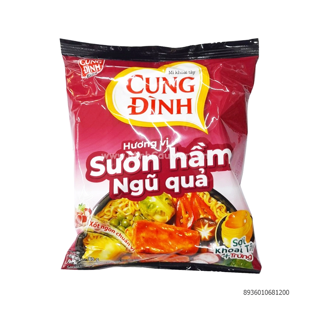 Mỳ Tôm Cung Đình Hương Vị Sườn Hầm Ngũ Quả 80g Minh Cầu Mart Siêu