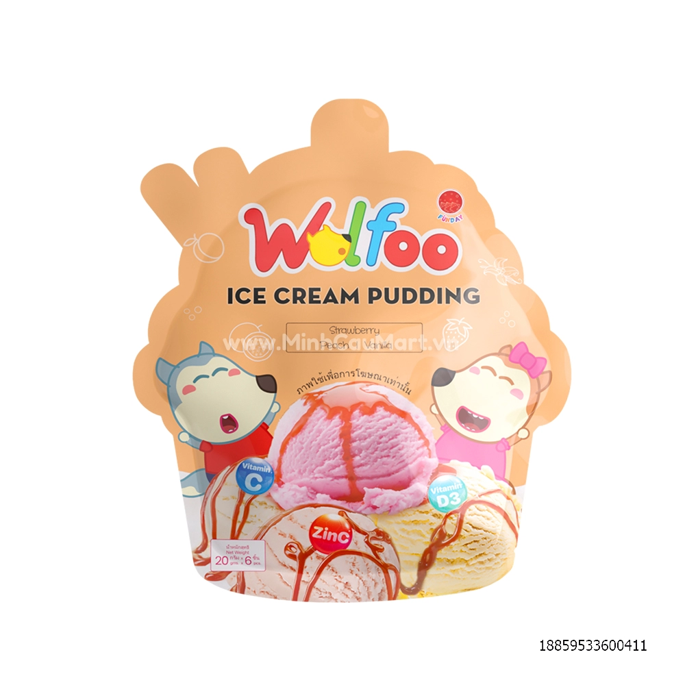 Kem Pudding Wolfoo Hương Trái Cây 120g - Minh Cầu Mart - Siêu thị trong tầm tay