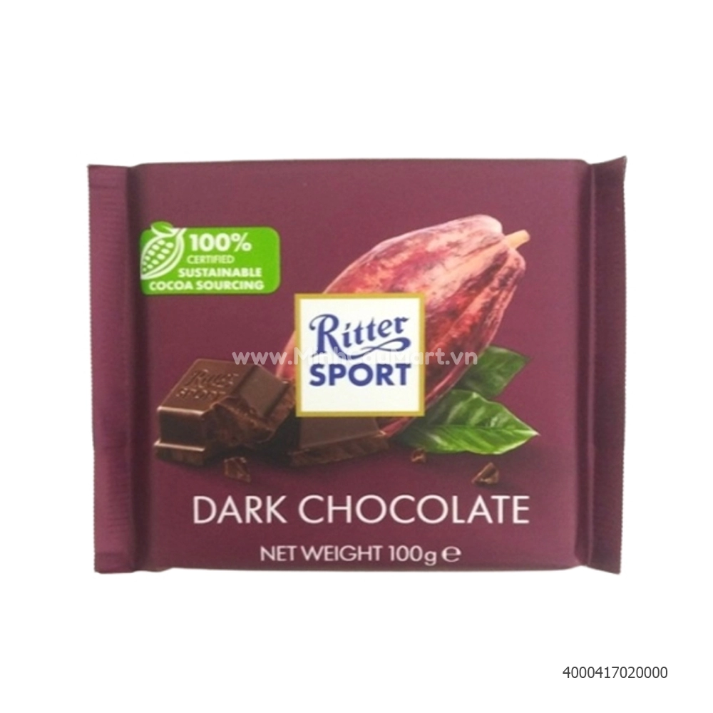 Socola Ritter Sport nguyên vị 100g - Minh Cầu Mart - Siêu thị trong tầm tay