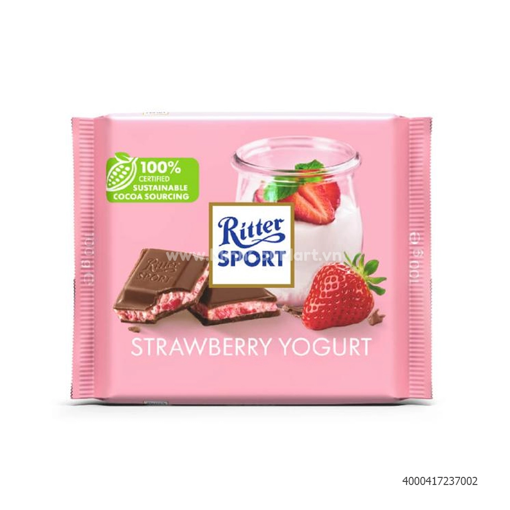 Socola Ritter Sport Strawberry Yogurt 100G - Minh Cầu Mart - Siêu thị ...