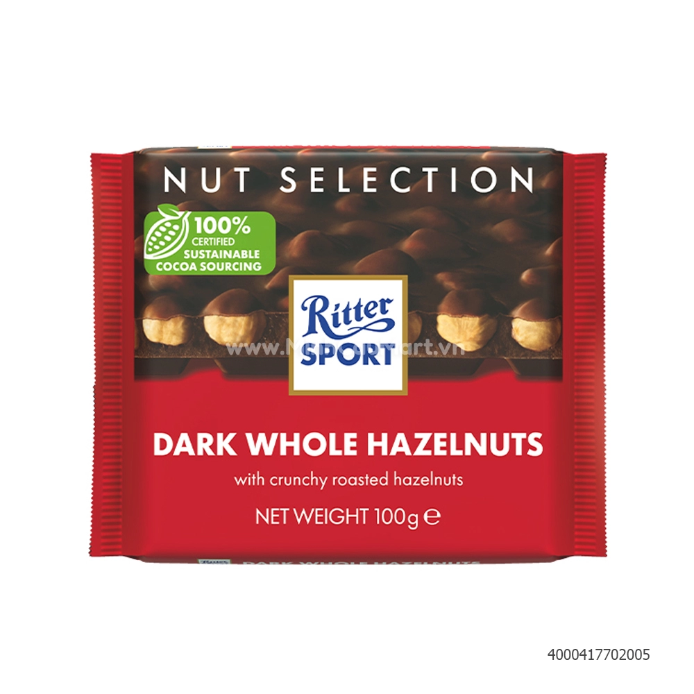 Socola Ritter Sport Dark Chocolate Whole Hazelnuts 100gr - Minh Cầu ...