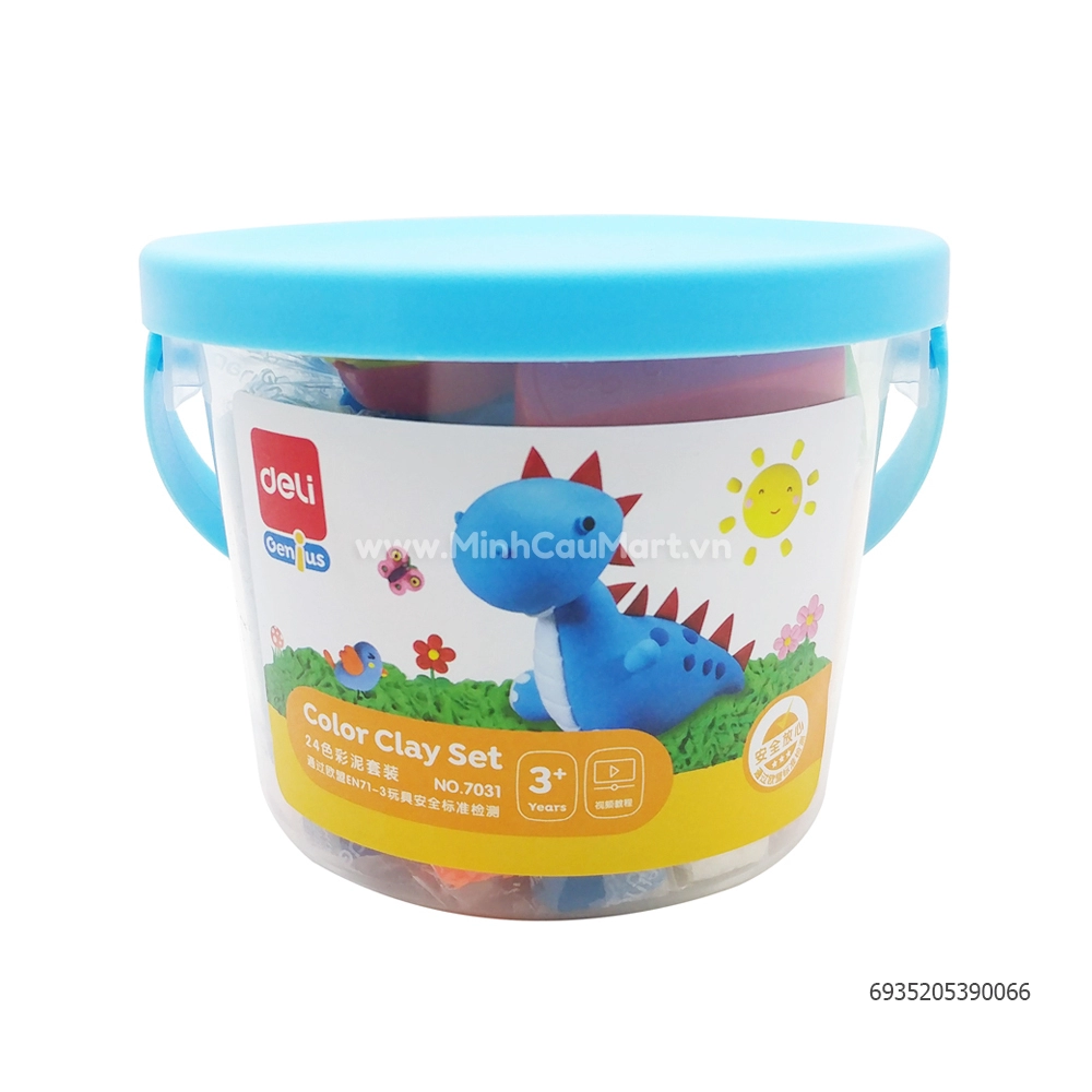 Hộp đất nặn 24 màu 7031 Deli - Minh Cầu Mart - Siêu thị trong tầm tay