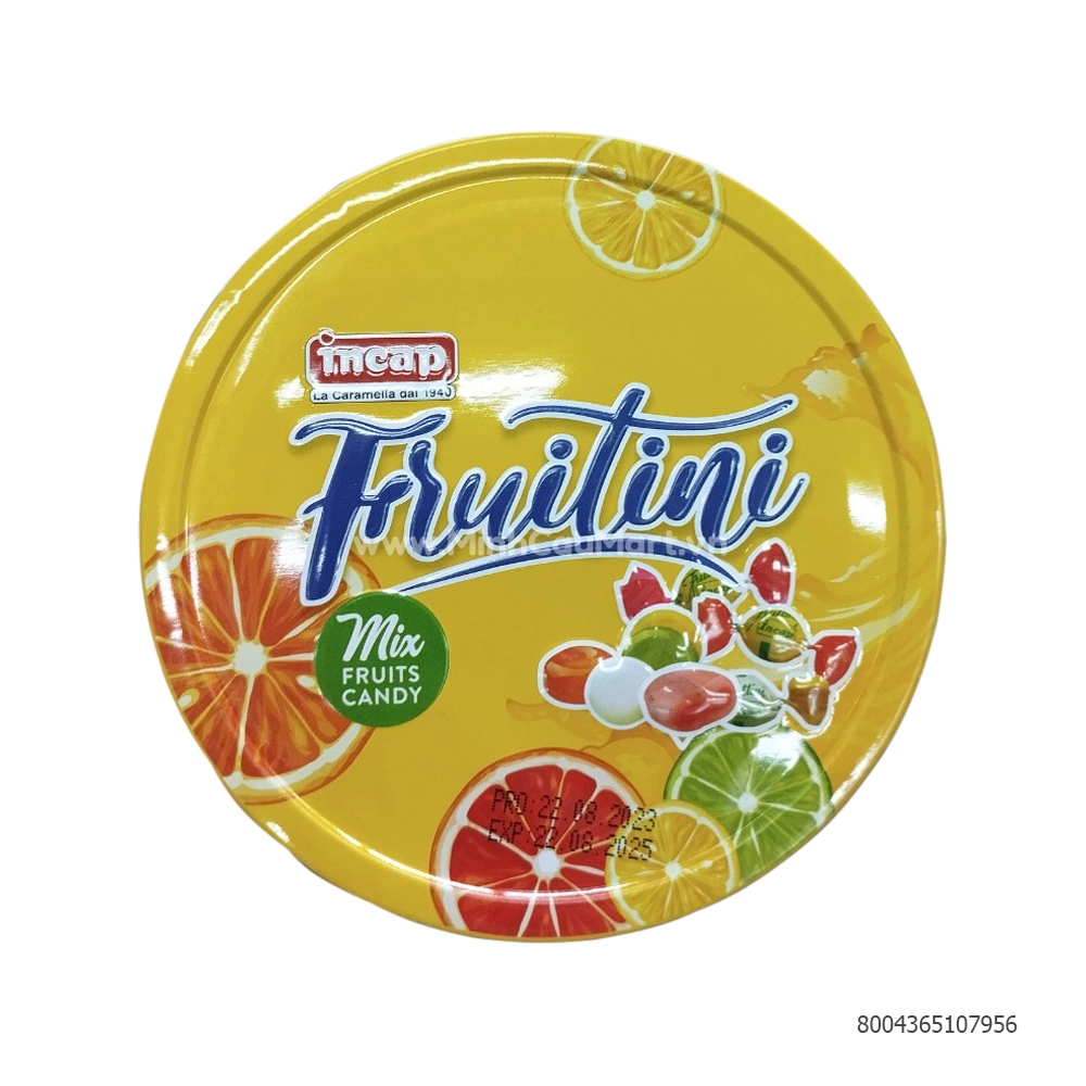 Kẹo trái cây mềm Incap Mix Fruits Candy - hộp tròn vàng 100g - Minh Cầu ...