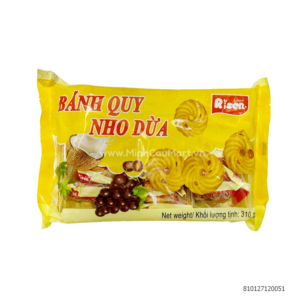 Bánh Quy Nho Dừa Risen 310gr - Minh Cầu Mart - Siêu thị trong tầm tay