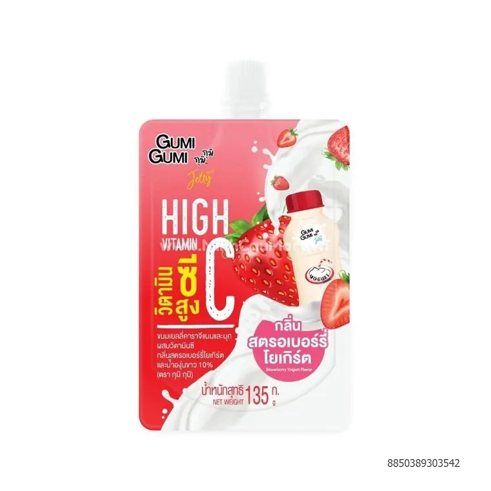 Nước thạch vitamin C vị sữa chua dâu Gumi Gumi túi 135g - Minh Cầu Mart - Siêu thị trong tầm tay