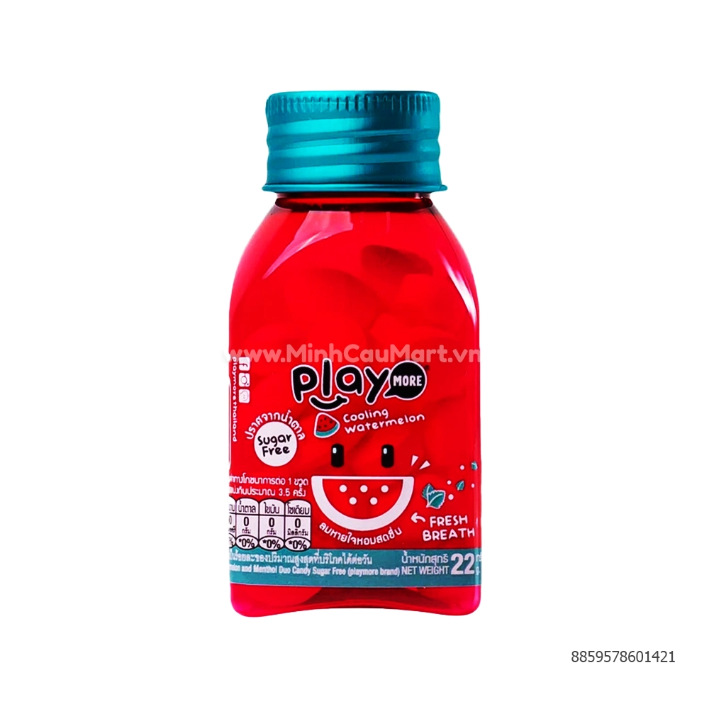 Kẹo vị dưa hấu Play More hũ 22g - Minh Cầu Mart - Siêu thị trong tầm tay