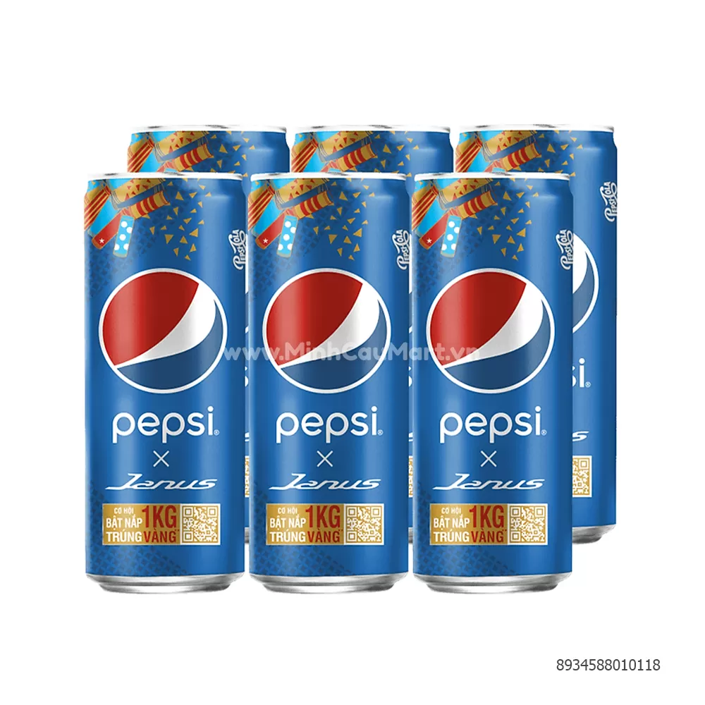Lốc 6 Lon Pepsi Cola 330ml - Minh Cầu Mart - Siêu thị trong tầm tay