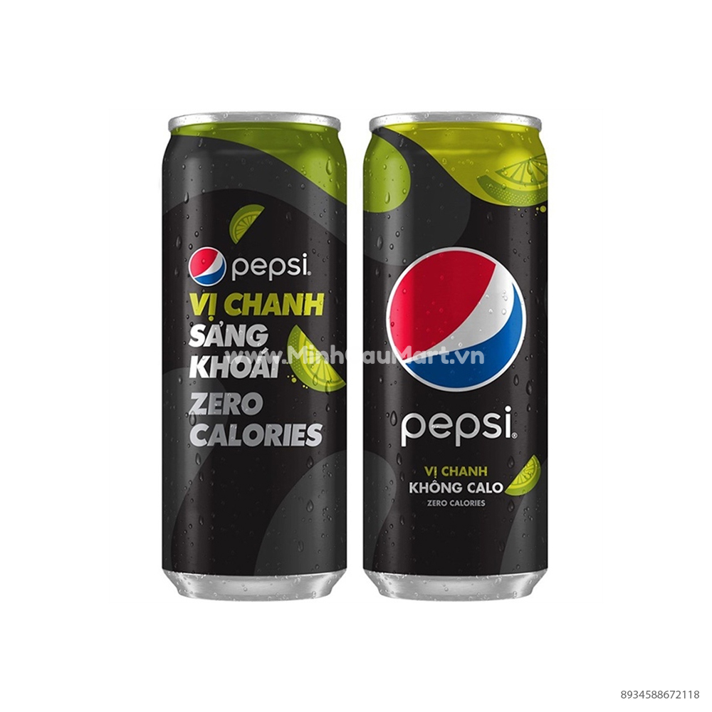 Nước PEPSI Chanh Không Calo Lon 330ml - Minh Cầu Mart - Siêu thị trong ...