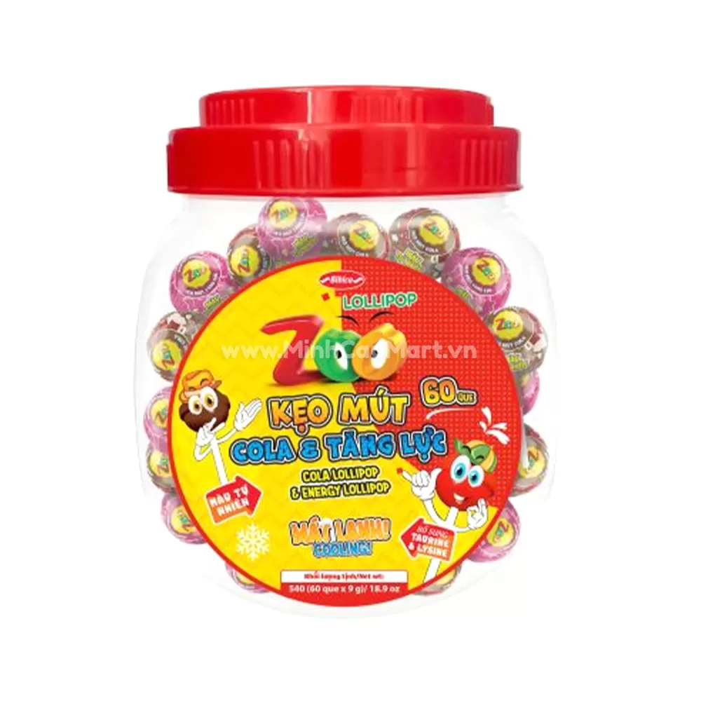 Kẹo mút Zoo Cola Tăng lực 540Gr - Minh Cầu Mart - Siêu thị trong tầm tay