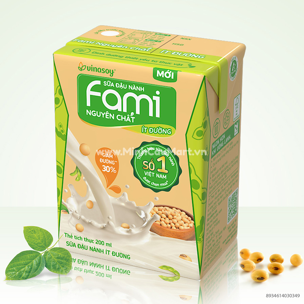 Sữa Đậu Nành Fami Vinasoy Ít Đường 200ML - Minh Cầu Mart - Siêu thị ...
