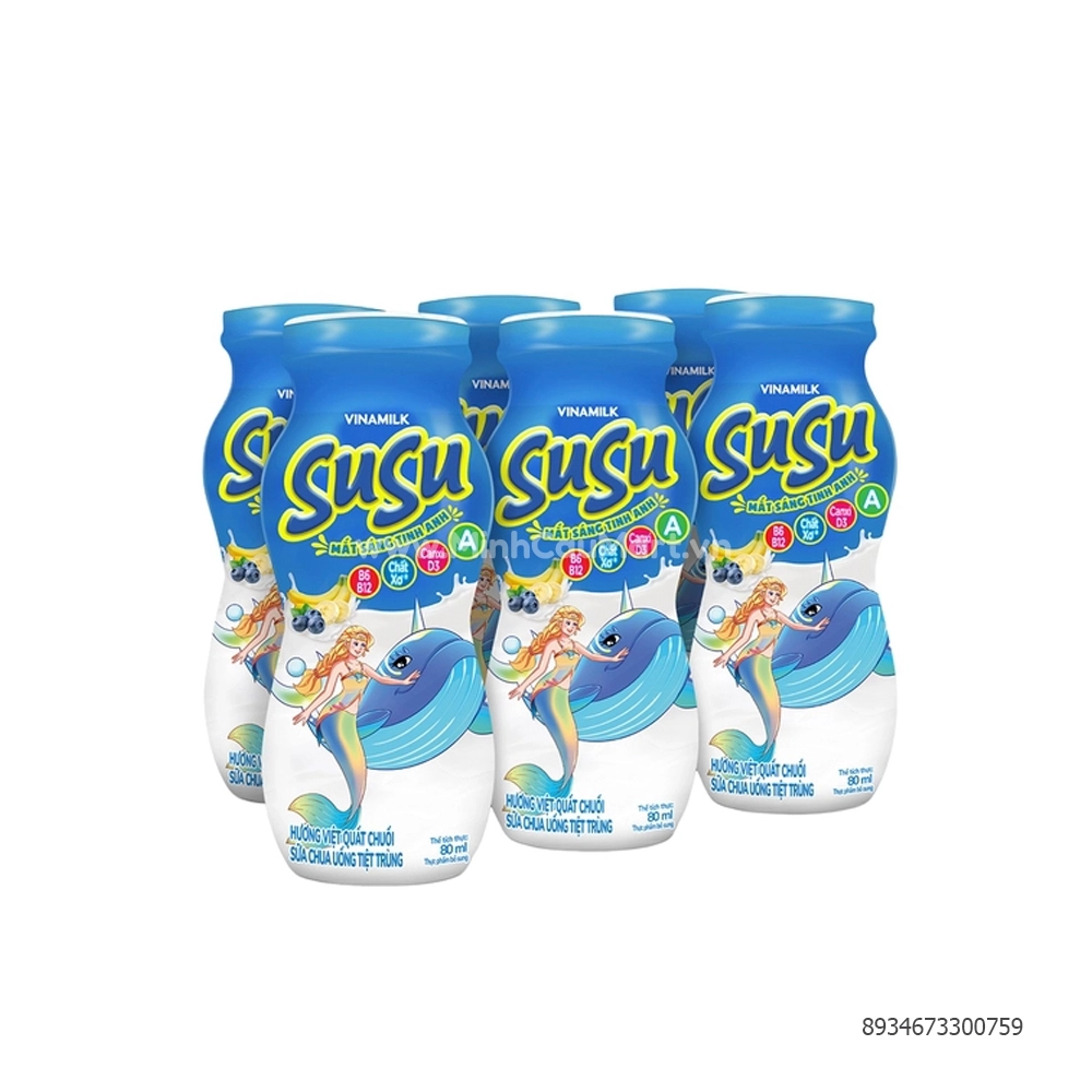 Sữa chua uống tiệt trùng Vinamilk Susu hương việt quất chuối chai 80ml ...