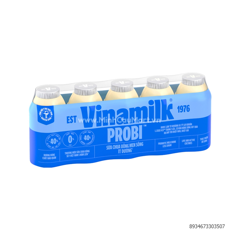 Sữa Chua Uống Men Sống Probi Vinamilk Ít Đường 65ML * 5 Chai - Minh Cầu ...