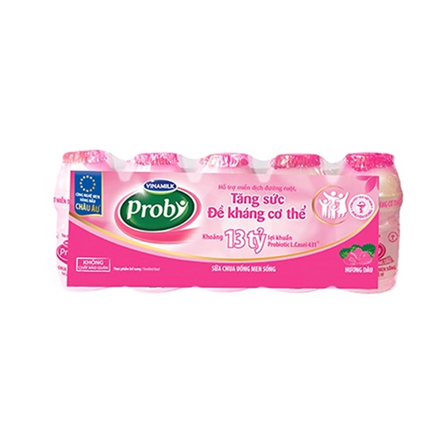 Sữa chua men uống Probi vinamilk 65ML 5 chai hương dâu - Minh Cầu Mart ...