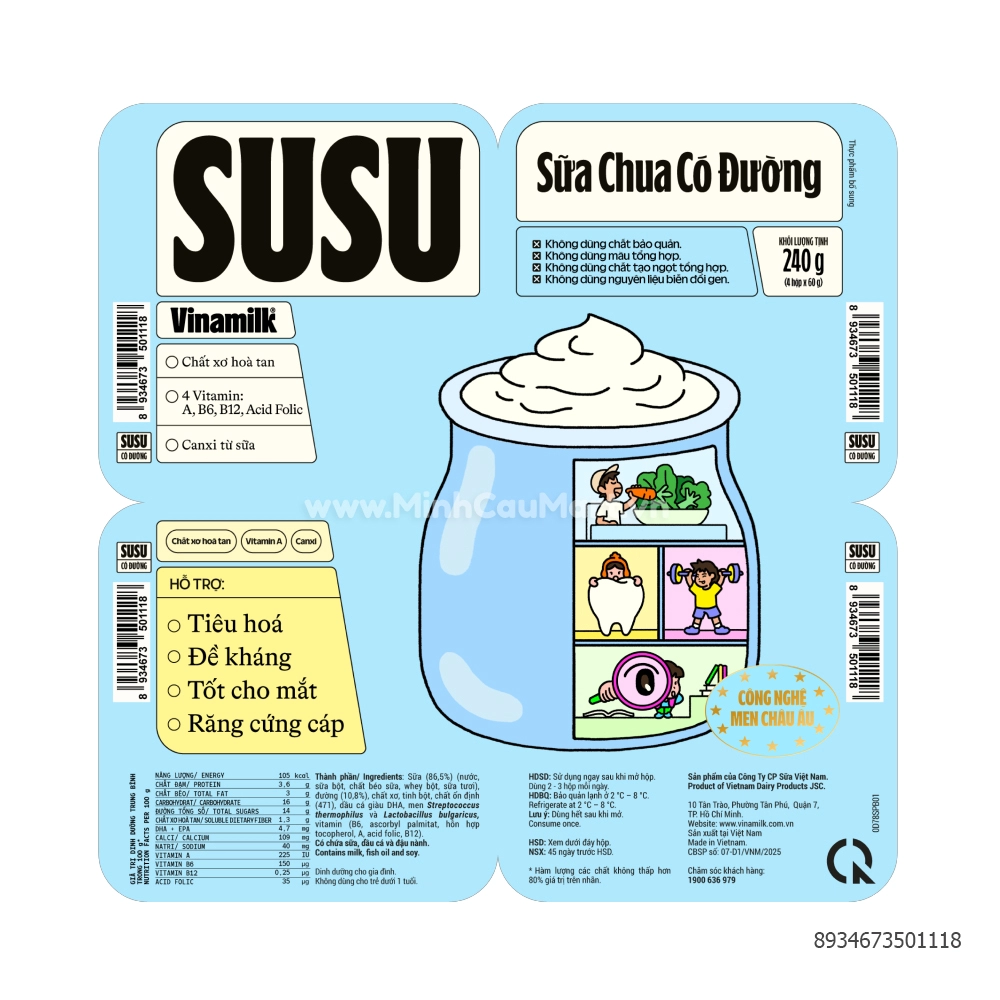 SCA Susu Vinamilk 60g vị có đường - Minh Cầu Mart - Siêu thị trong tầm tay
