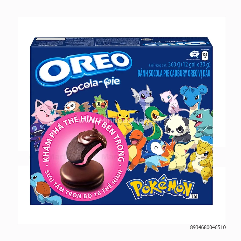 Bánh Oreo Socola Pie Vị Dâu 420g - Minh Cầu Mart - Siêu thị trong tầm tay