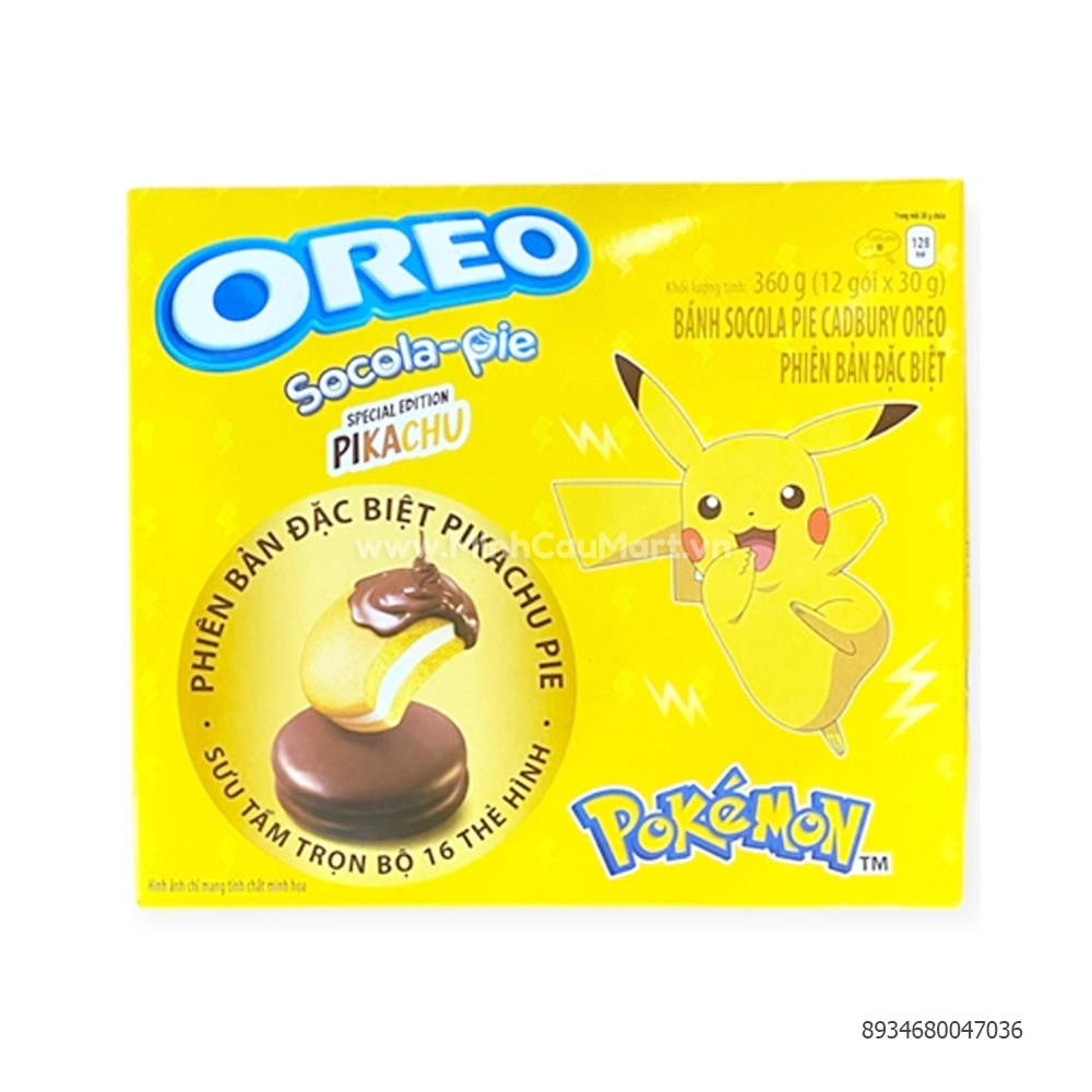 Bánh Oreo Socola-pie Pikachu 360g - Minh Cầu Mart - Siêu thị trong tầm tay
