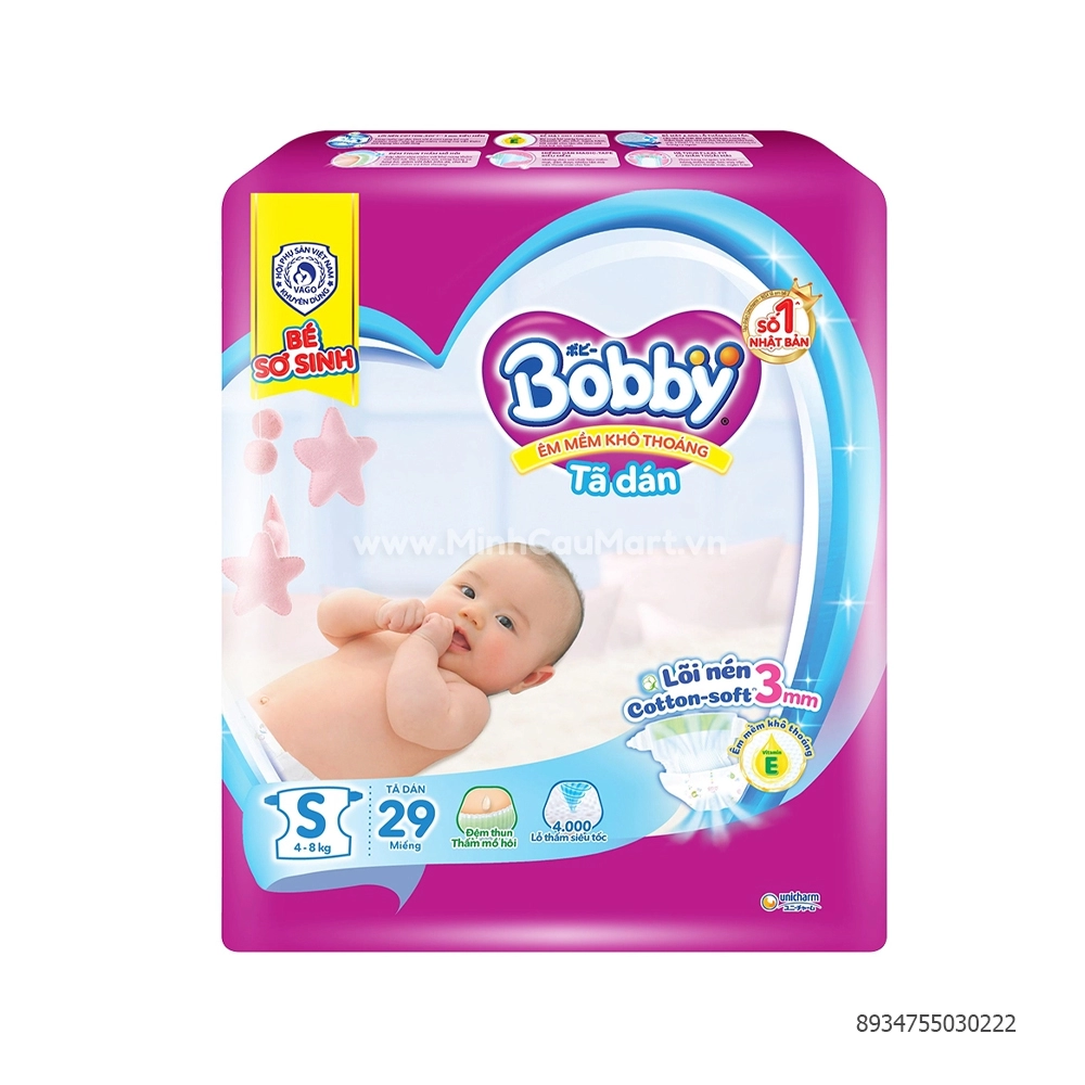 Tã dán Bobby siêu thấm size S29 - Minh Cầu Mart - Siêu thị trong tầm tay