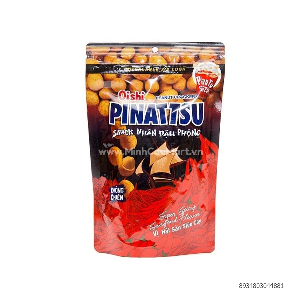 Snack đậu phộng Pinattsu Oishi vị hải sản siêu cay 85g - Minh Cầu Mart ...