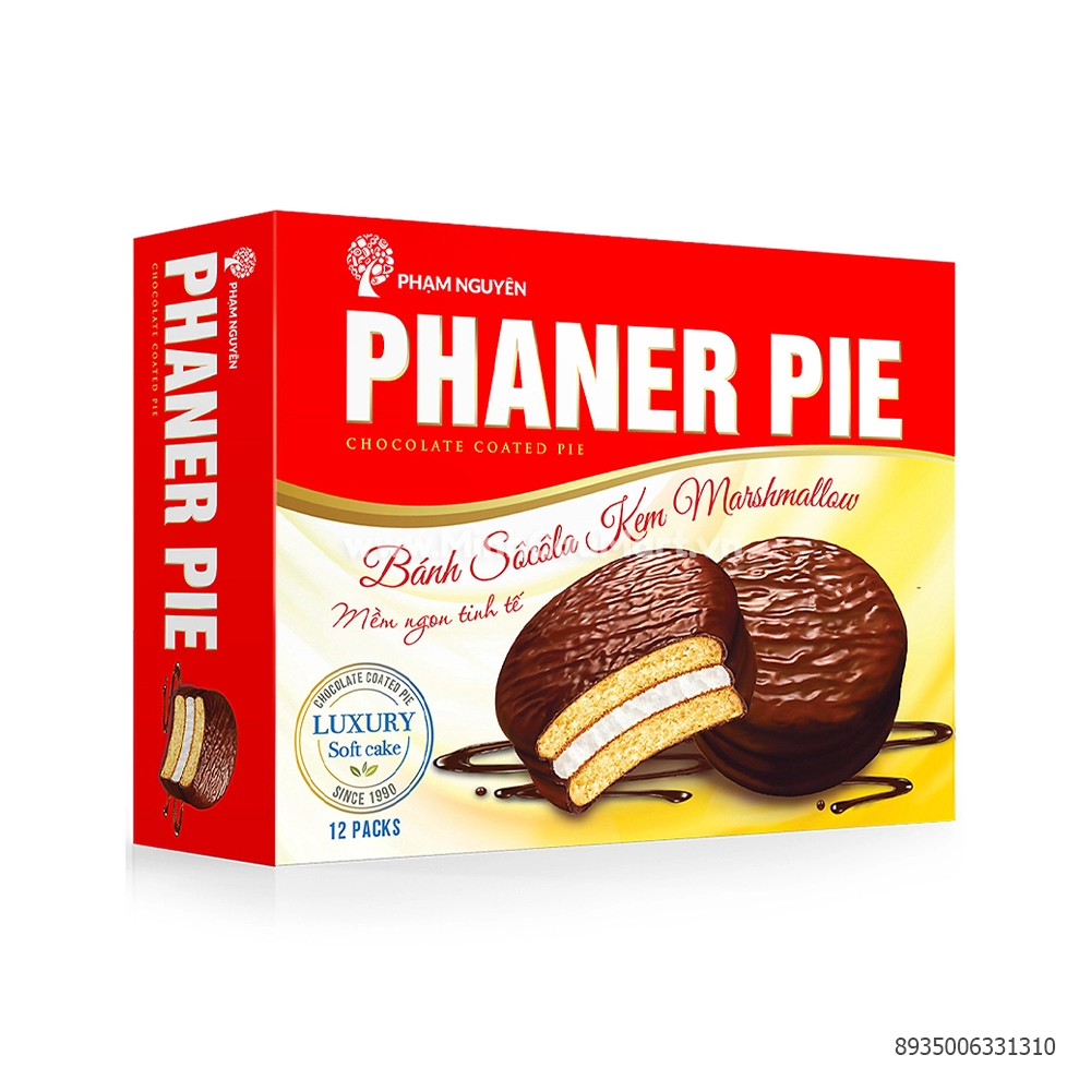 Bánh Socola Kem Marshmallow Phaner Pie Phạm Nguyên Hộp 12 Bánh - Minh ...