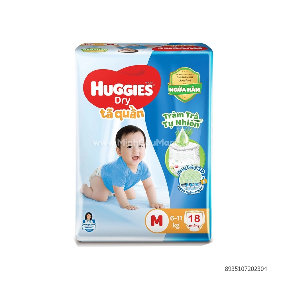 Tã quần Huggies Dry M18 ( 6-11kg) - Minh Cầu Mart - Siêu thị trong tầm tay