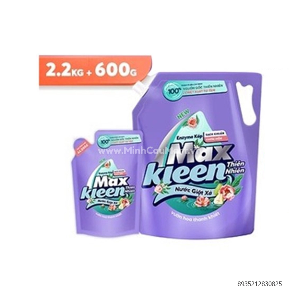 Maxkleen Nước Giặt Xả Cửa Trước 2.2kg + NLS 600G - Mi
