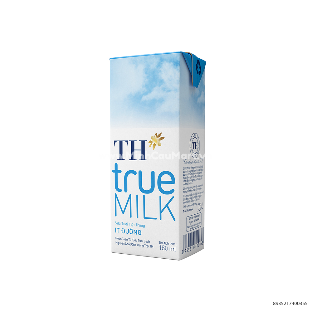 Sữa Tươi Tiệt Trùng Ít Đường TH - True Milk 180Ml - Minh Cầu Mart ...