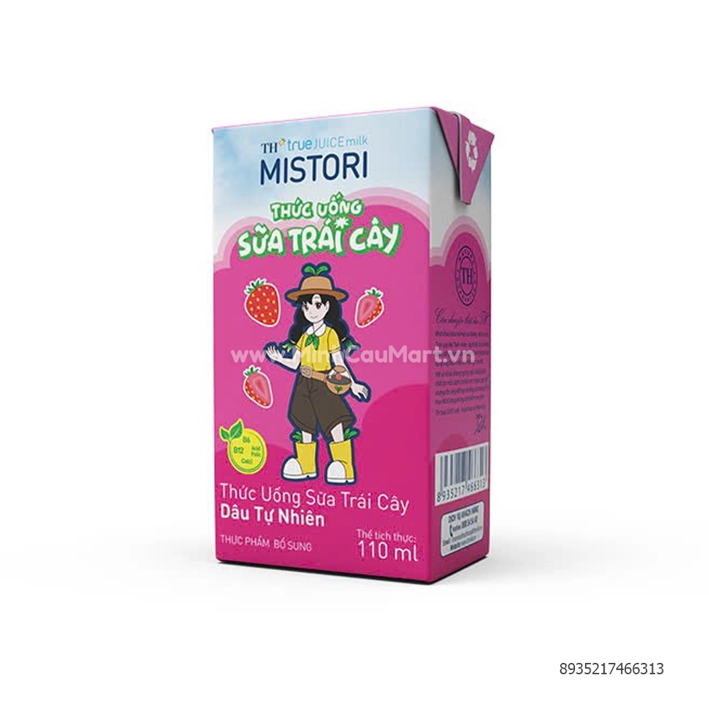 Thức Uống Sữa Trái Cây Dâu Tự Nhiên TH true JUICE milk MISTORI 110 ml ...