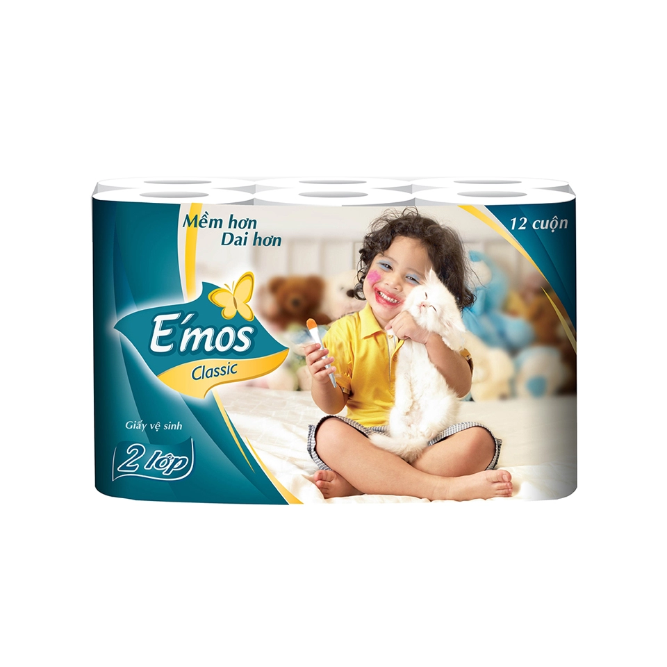 Giấy Vệ Sinh E'mos Classic 2 Lớp xanh - Minh Cầu Mart - Siêu thị trong ...
