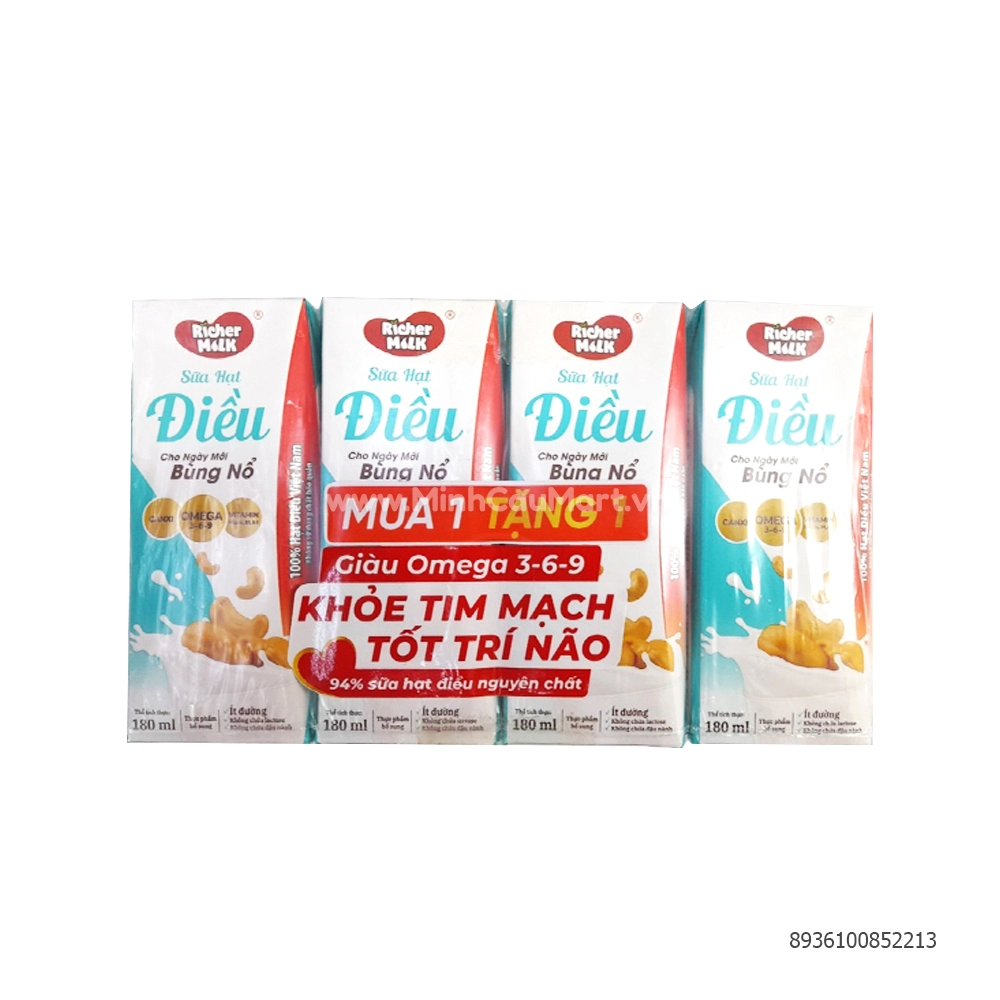 Sữa hạt điều Richer Milk hộp 180ml - Minh Cầu Mart - Siêu thị trong tầm tay