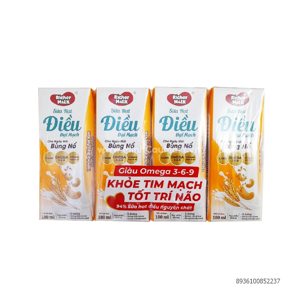 Sữa hạt điều đại mạch Richer Milk hộp 180ml - Minh Cầu Mart - Siêu thị ...