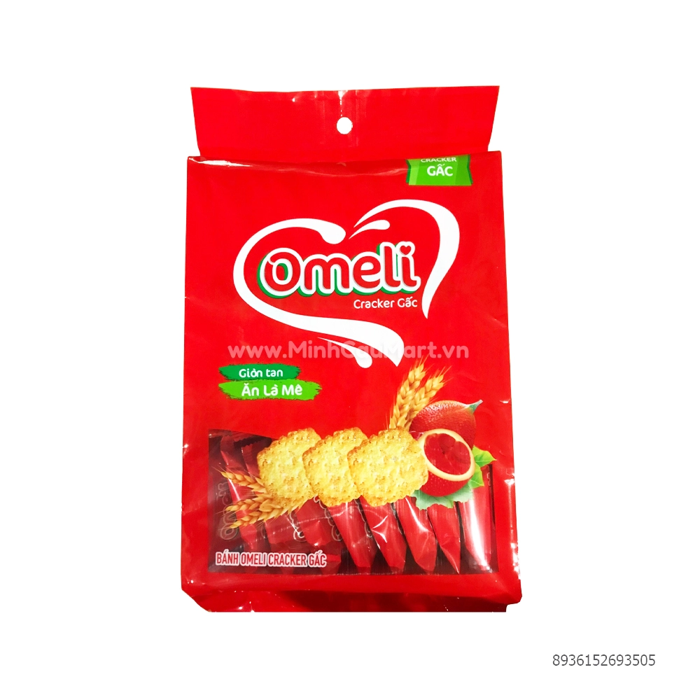 Omeli Cracker gấc túi 300g - Minh Cầu Mart - Siêu thị trong tầm tay