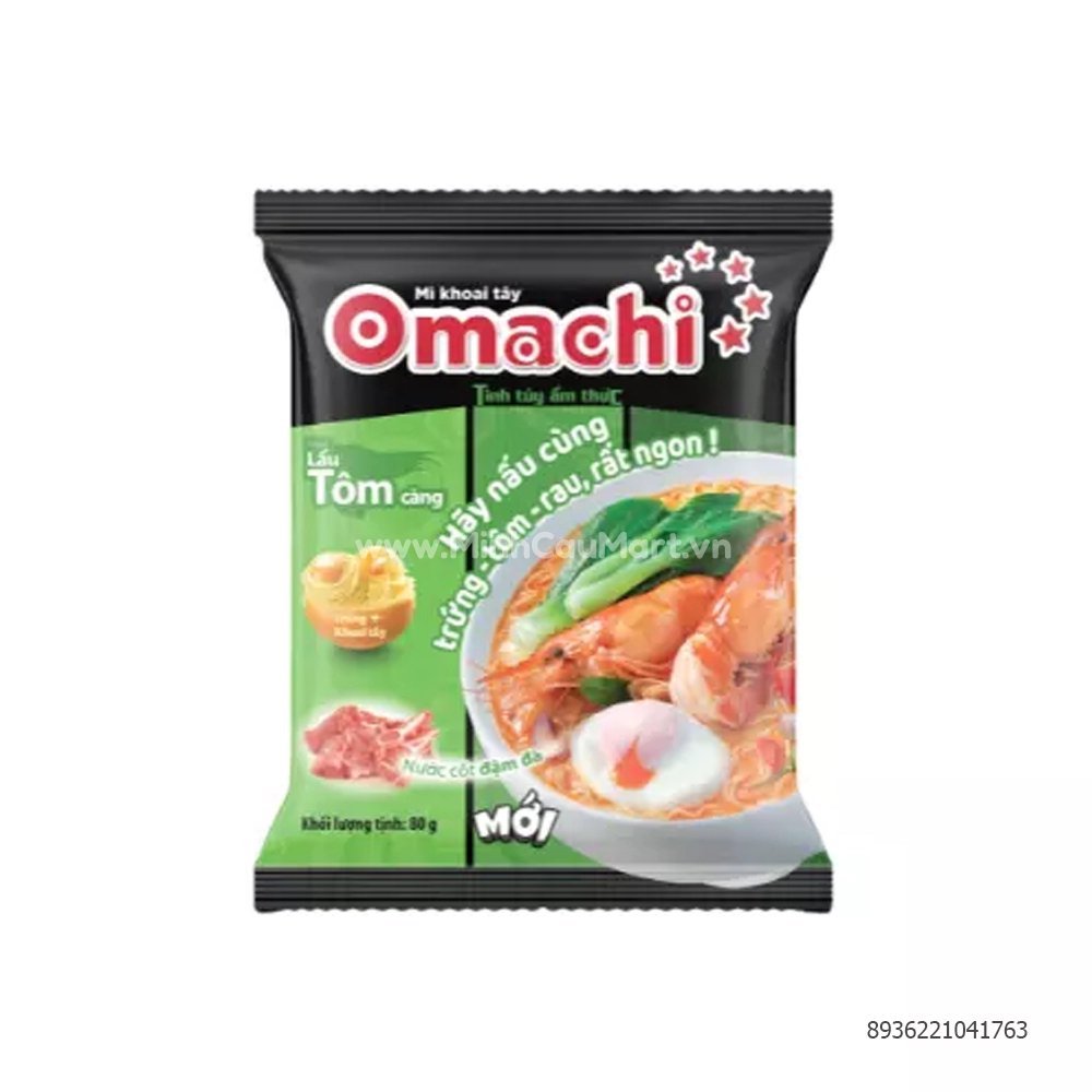 Mì Omachi Lẩu Tôm Càng 80g Omachi - Minh Cầu Mart - Siêu thị trong tầm tay