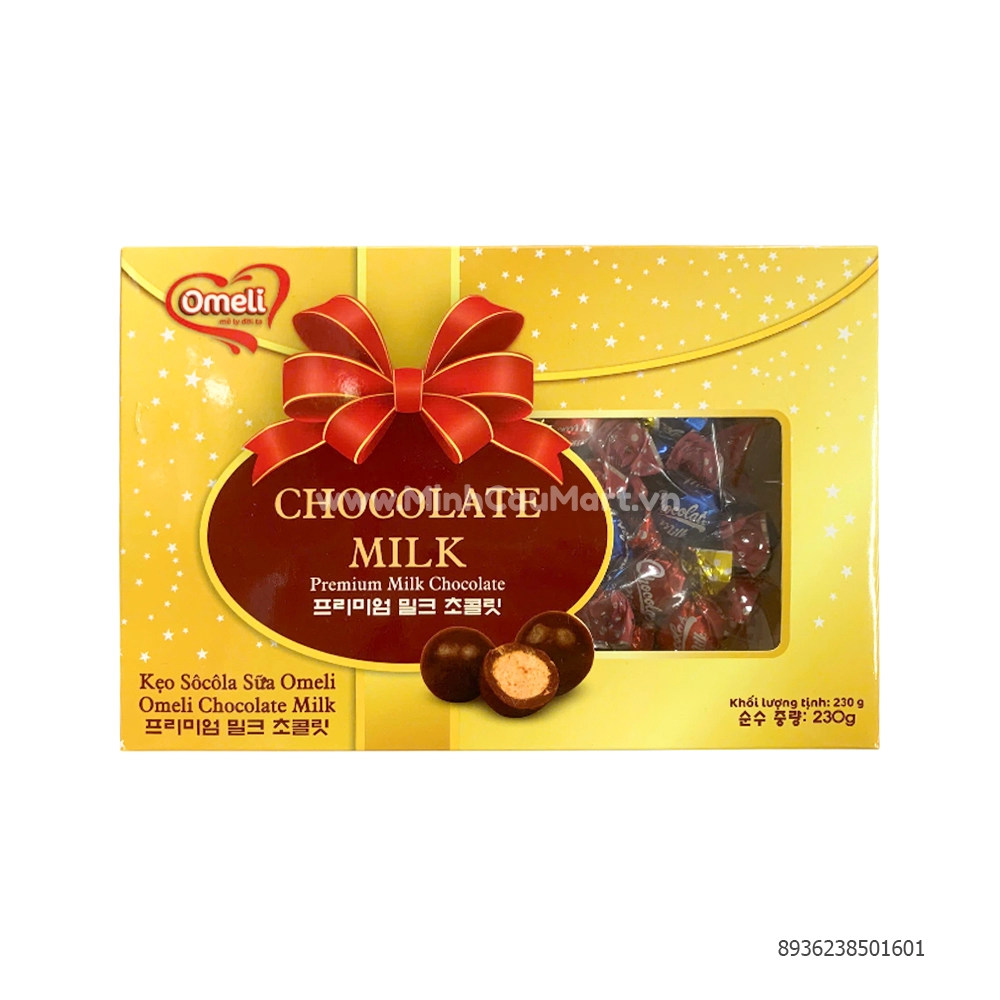 Kẹo Omeli chocolate milk hộp đỎ 230g - Mi