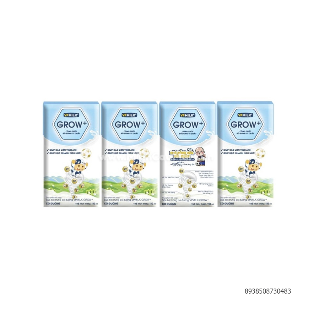 Sữa nước VP Milk Grow 110ml 4hộp/vỉ - Minh Cầu Mart - Siêu thị trong ...