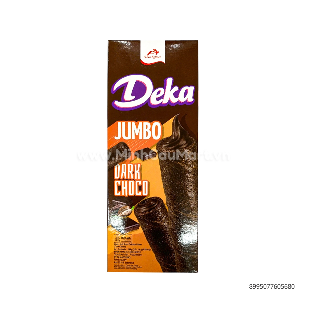 Bánh xốp ống Deka Jumbo dark choco hộp 140g - Minh Cầu Mart - Siêu thị trong tầm tay