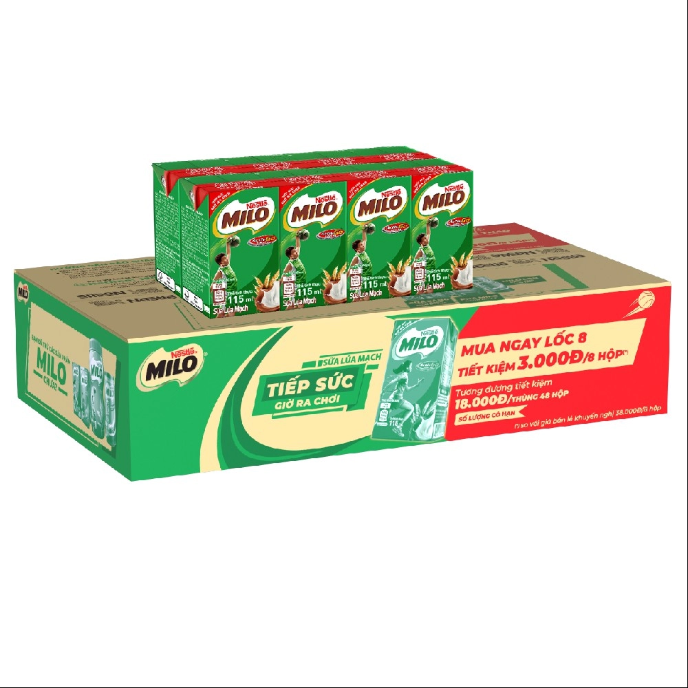 Thùng Sữa Milo 115ml 48hộp - Minh Cầu Mart - Siêu thị trong tầm tay