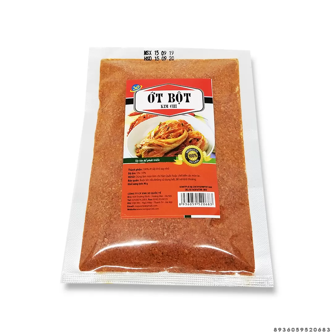 Ớt Bột Kim Chi 3D 90g - Minh Cầu Mart - Siêu thị trong tầm tay