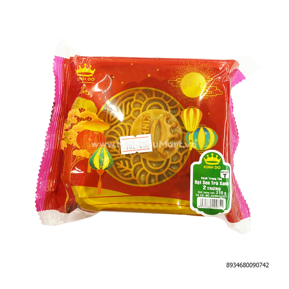 Bánh trung thu hạt sen trà xanh 2 trứng ĐB 230Gr - Mi
