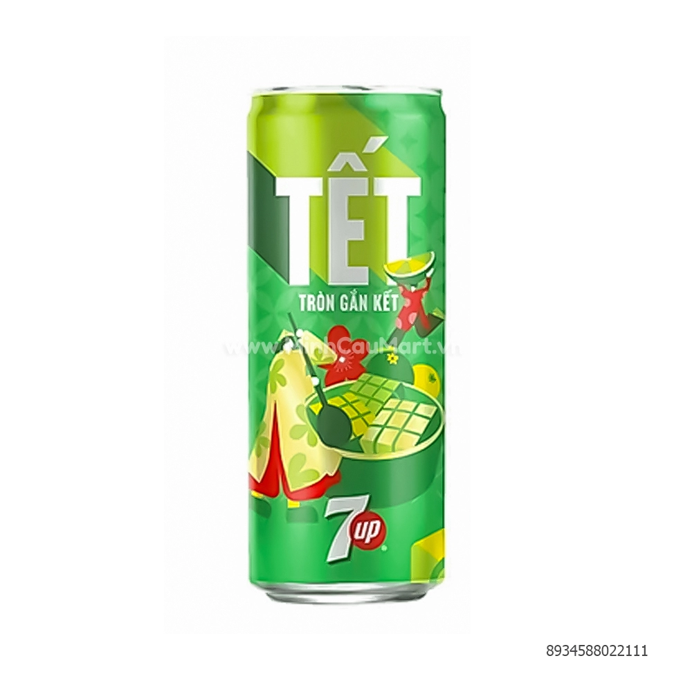 Nước 7Up Lon Cao 330ml Hương Chanh Tự Nhiên - Minh Cầu Mart - Siêu thị ...