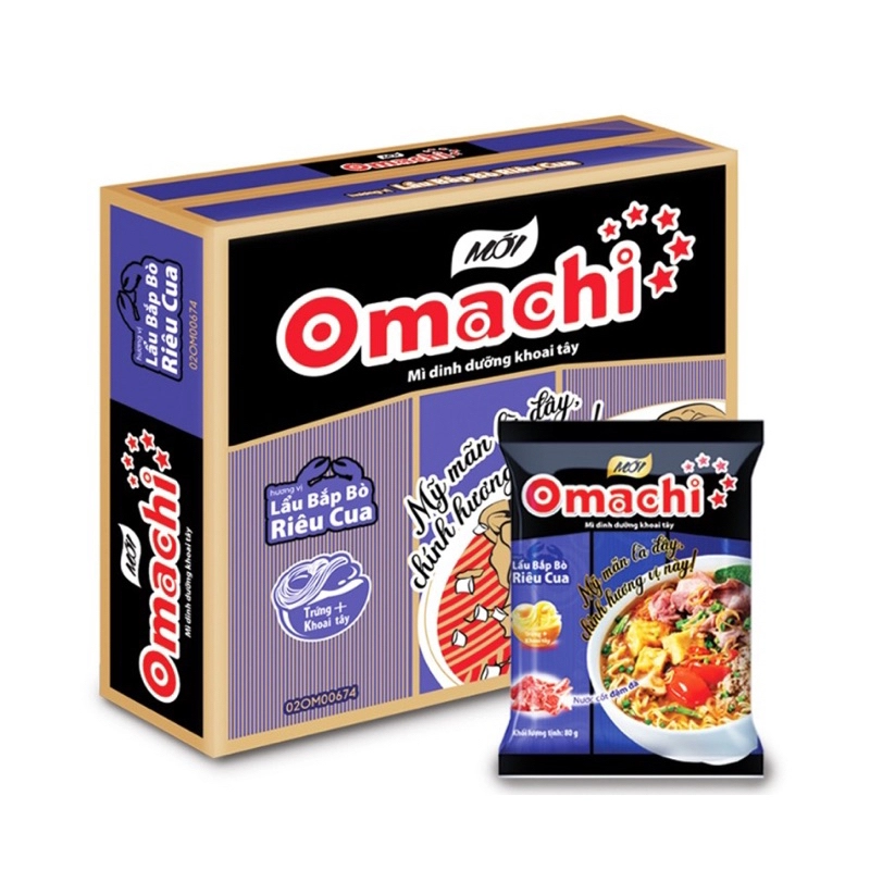 Mì Omachi bắp bò riêu cua 80g thùng 30 gói - Minh Cầu Mart - Siêu thị ...