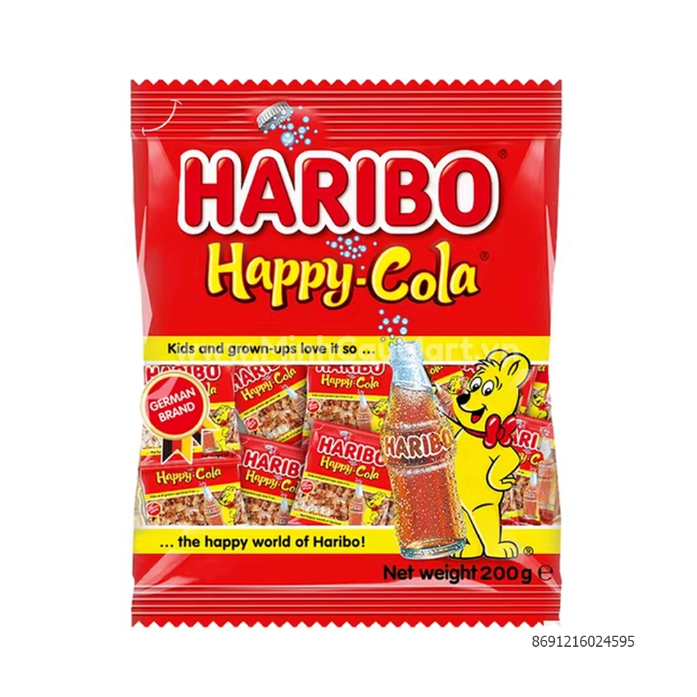 Kẹo dẻo haribo happy cola 200g - Minh Cầu Mart - Siêu thị trong tầm tay