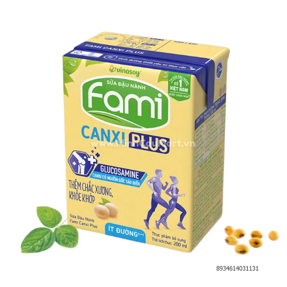 Sữa đậu nành Fami Canxi Plus 200ml - Minh Cầu Mart - Siêu thị trong tầm tay