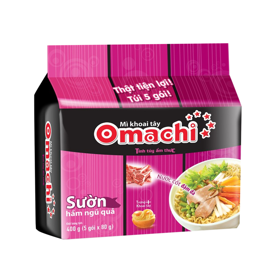 Mì Tôm Omachi 5 Gói/Lốc Sườn Hầm - Minh Cầu Mart - Siêu thị trong tầm tay